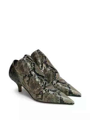 THE SELLER Python-print Pointed-toe Ankle Boots