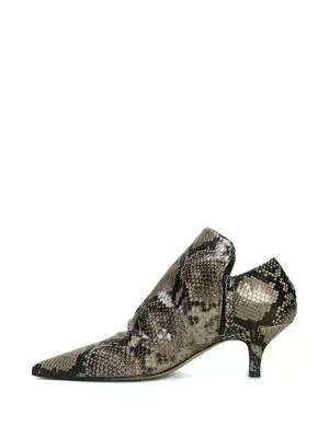 THE SELLER Python-print Pointed-toe Ankle Boots
