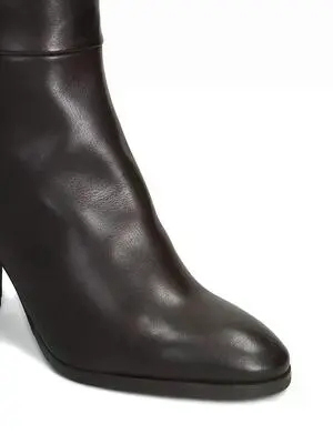 JULIE DEE Leather Zip-detail Boots