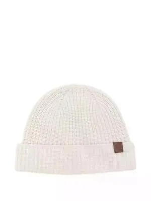 Eleventy Ribbed Cashmere Beanie - Neutrals