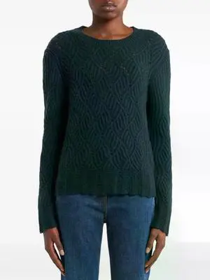 Etro Perforated Pattern Cashmere Sweater - Green
