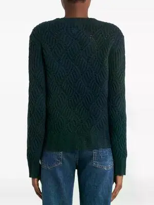 Etro Perforated Pattern Cashmere Sweater - Green