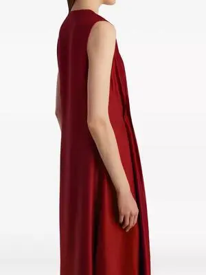 Khaite Syd" Dress In Silky Italian Twill - Red