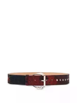 Roberto Cavalli Garment-dyed Studded Belt - Red
