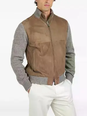 Paul & Shark Suede-panel Jacket - Brown