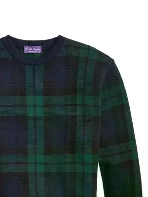 Ralph Lauren Purple Label Plaid Cashmere Sweater