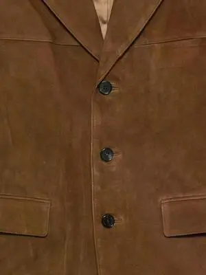 DUNST Suede Leather Jacket With Button Fastening