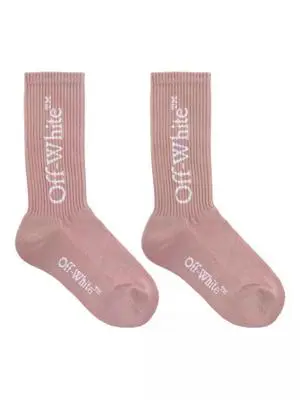 Off-White Logo Embellished Socks - Pink
