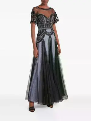 TEMPERLEY LONDON Camile Embroidered Pleated Gown