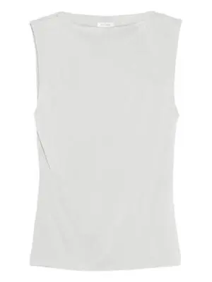 ST. AGNI Boat-neck Jersey Top - Grey