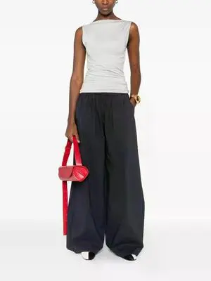 ST. AGNI Boat-neck Jersey Top - Grey