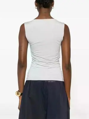 ST. AGNI Boat-neck Jersey Top - Grey
