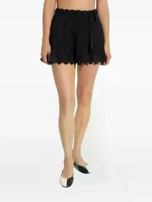 LoveShackFancy Embroidered Ruffled Skirt