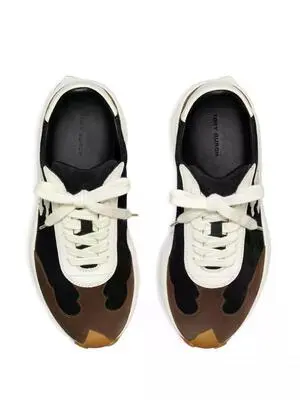 Tory Burch Color-blocked Lace-up Sneakers - Black