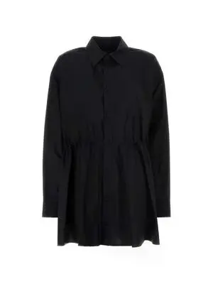 Balenciaga Cotton Shirt Mini Dress - Black