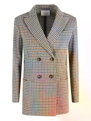 CIRCOLO 1901 Gingham-check Double-breasted Blazer