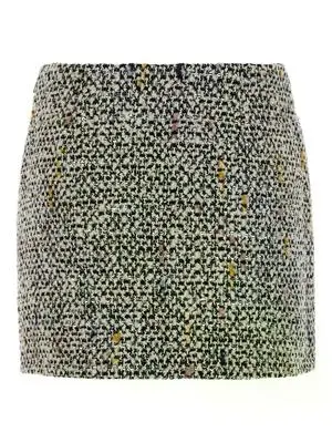 Alessandra Rich Tweed Sequinned Mini Skirt - Neutrals