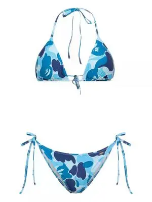 A BATHING APE® Camouflage-print Bikini - Blue