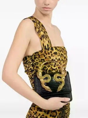 Roberto Cavalli Snake-embellished Chain Tote - Black