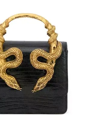 Roberto Cavalli Snake-embellished Chain Tote - Black