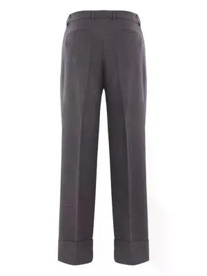 Incotex Cuffed Wool Trousers - Grey