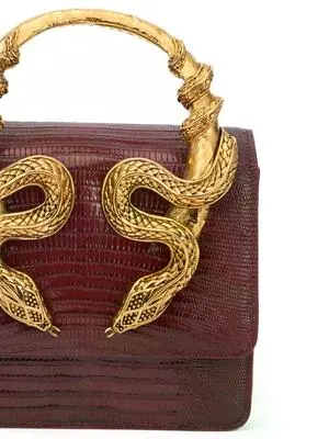 Roberto Cavalli Top-handle Shoulder Bag With Snake Embellishments - Red