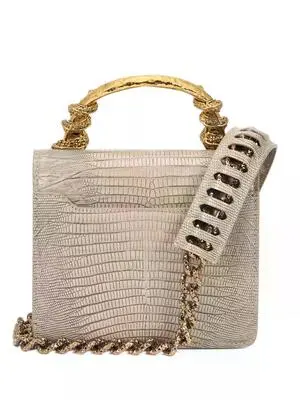 Roberto Cavalli Snake-embellished Shoulder Bag - Neutrals