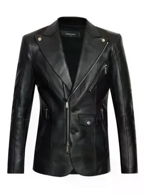 Dsquared2 Single-breasted Leather Blazer