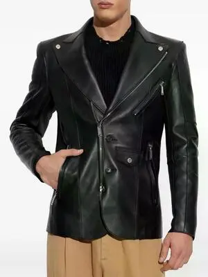 Dsquared2 Single-breasted Leather Blazer
