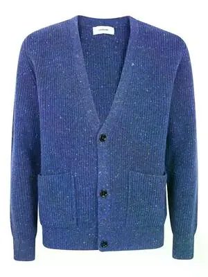 LARDINI Ribbed Wool Cardigan - Blue