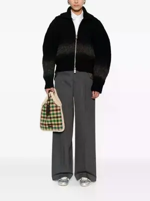Sacai Zip-front Speckled Cardigan