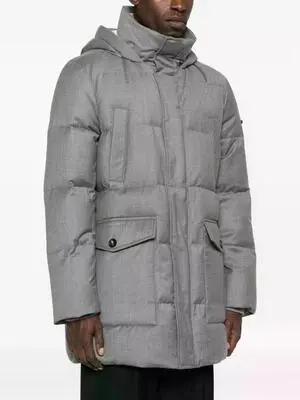 Peserico Hooded Quilted Coat - Grey