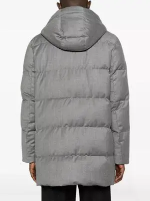 Peserico Hooded Quilted Coat - Grey