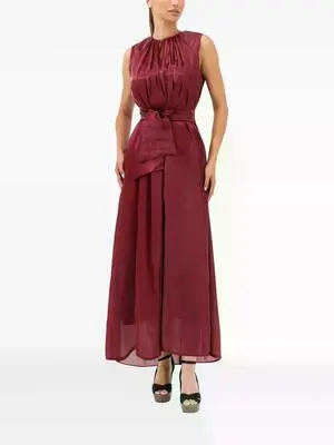 BARUNI Samarah Pleated Maxi Dress - Red