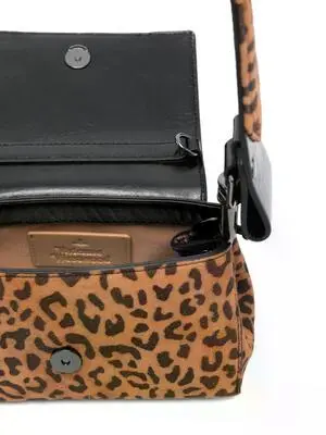 VIVIENNE WESTWOOD Linda Orb-embellished Leopard-print Tote