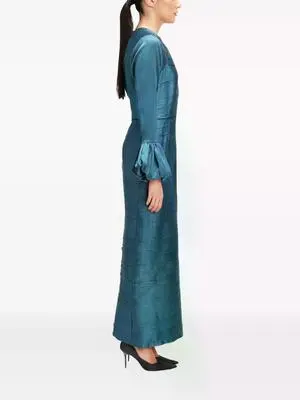 BARUNI Talia Ruffle-cuffs Maxi Dress - Blue