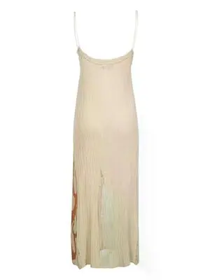 VISION OF SUPER Flame-print Midi Dress