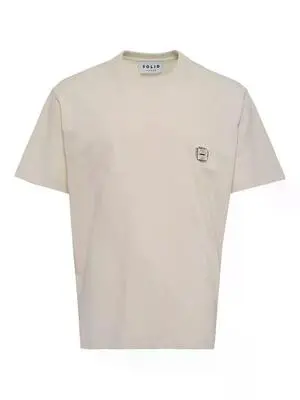 SOLID HOMME Logo-print T-shirt - Neutrals
