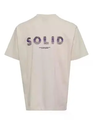 SOLID HOMME Logo-print T-shirt - Neutrals