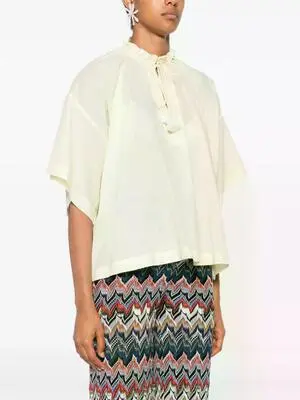 Vanessa Bruno Cotton Top With Tassel Neck
