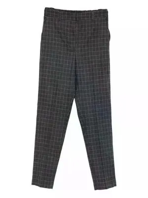 NIU Grid-pattern Straight Trousers