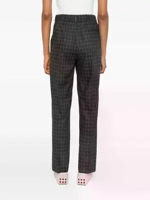 NIU Grid-pattern Straight Trousers