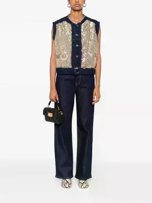 LUTZ HUELLE Embellished Denim Vest