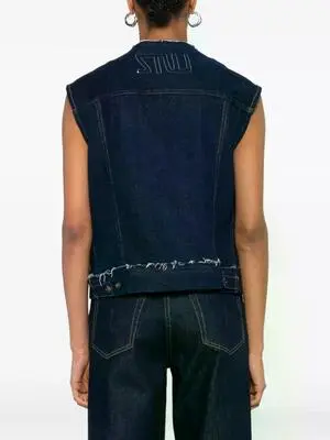 LUTZ HUELLE Embellished Denim Vest