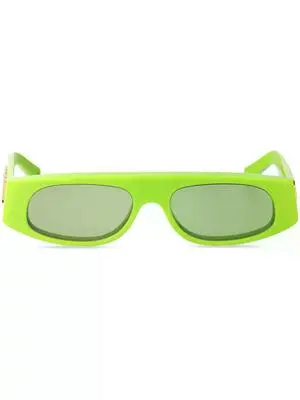 Gucci Logo-lettering Oval Sunglasses - Green