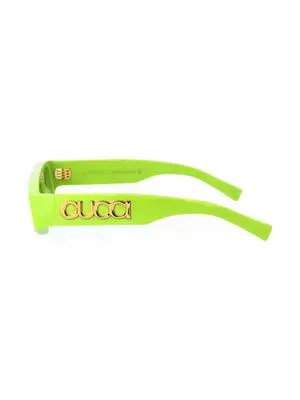 Gucci Logo-lettering Oval Sunglasses