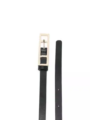 Fabiana Filippi Rectangle-buckle Leather Belt - Black