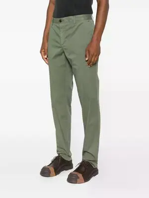 WHITE SAND Flat-front Cotton Trousers