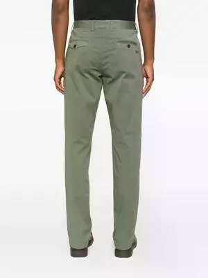 WHITE SAND Flat-front Cotton Trousers