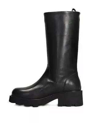 JULIE DEE Mid-calf Leather Boots